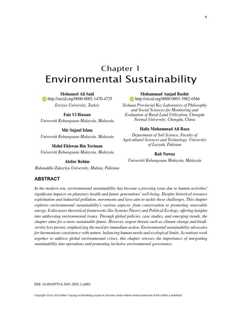 Understanding Environmental Sustainability | PDF | Sustainability ...