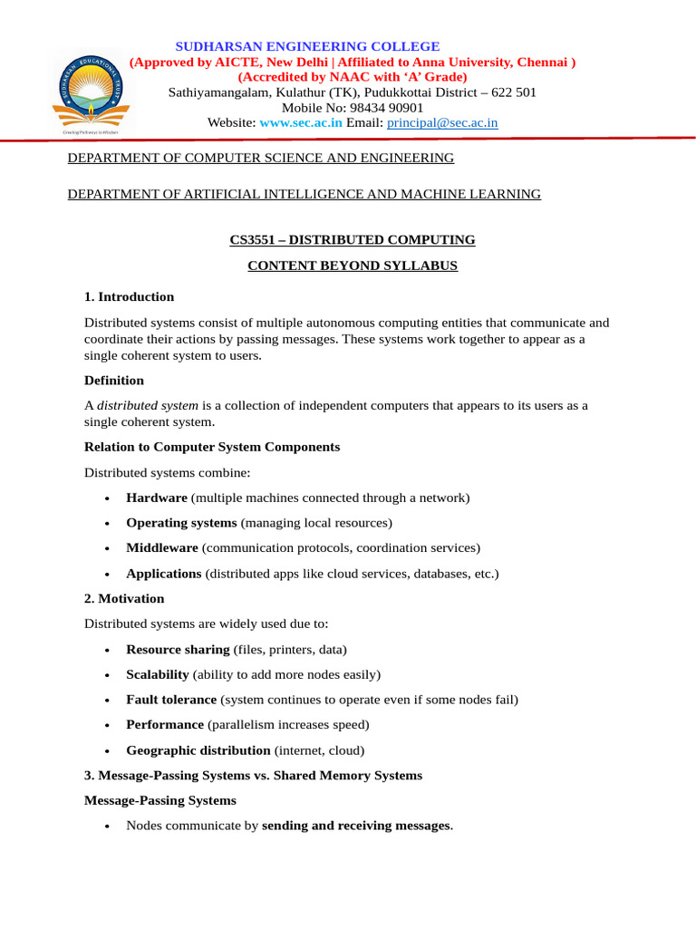 DISTRIBUTED | PDF | Distributed Computing | Computer Network