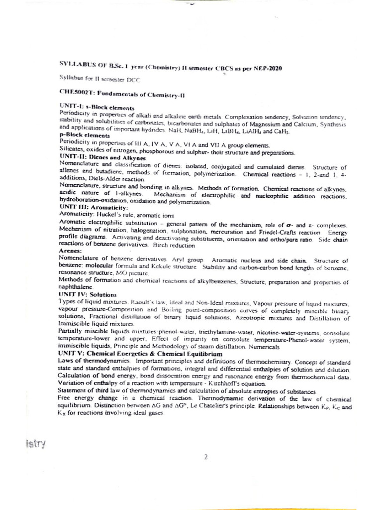 Chemistry 2nd Semester | PDF
