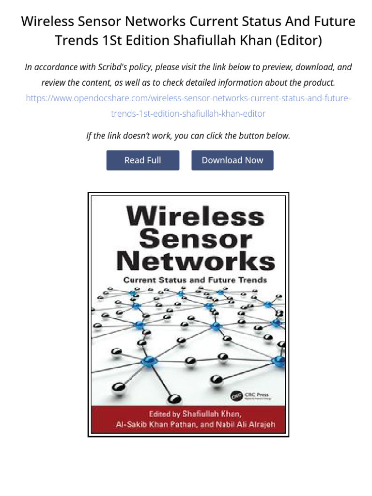 Wireless Sensor Networks Current Status and Future Trends 1st Edition ...