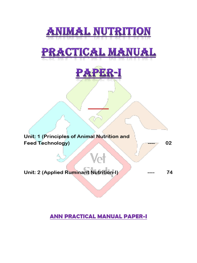Animal Nutrition Practical Manual Paper-I | PDF | Mole (Unit) | Titration