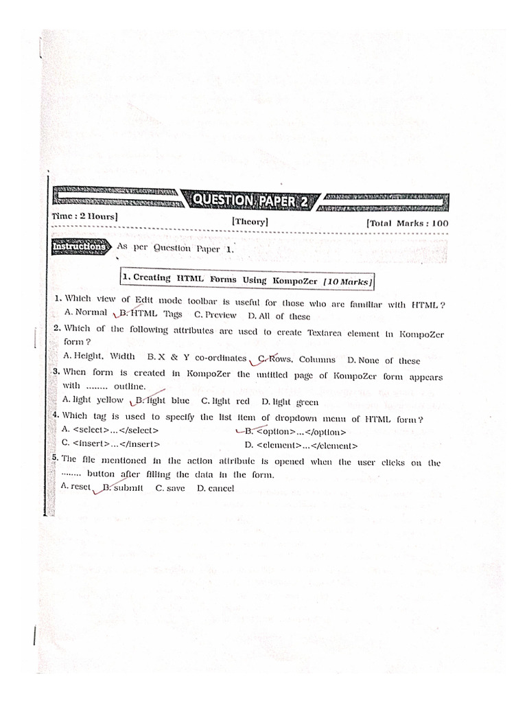STD 12 Computer Gala Paper 2 Solution | PDF