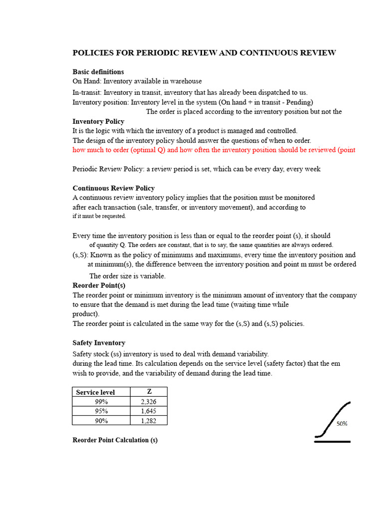 POLITICAL EXPLANATION CONTINUOUS REVIEW (SS) | PDF | Inventory