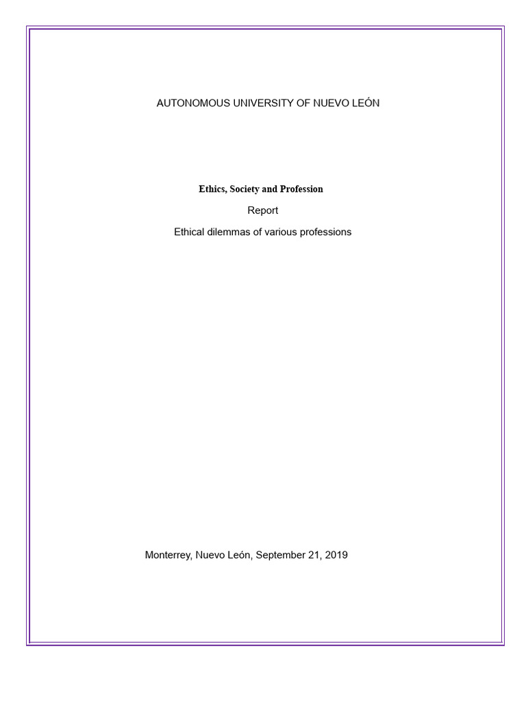 Professional Ethical Dilemmas | PDF