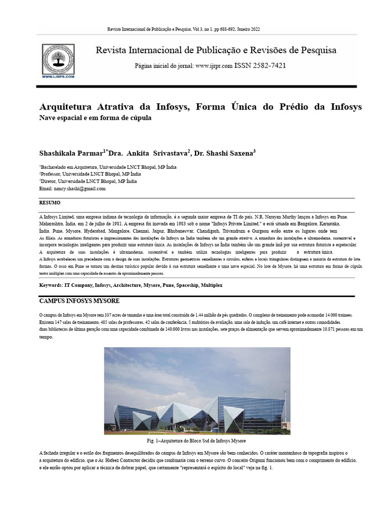Arquitetura Atraente Da Infosys, Forma Única Dos Edifícios Da Infosys ...