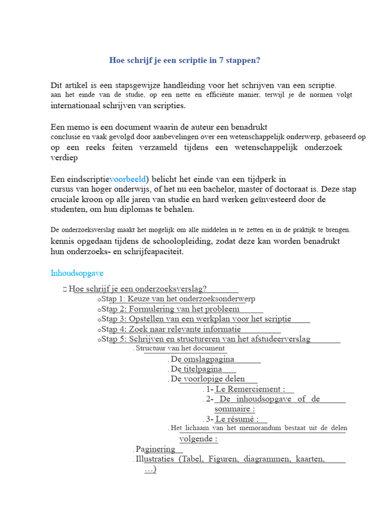 Hoe Schrijf Je Een Scriptie in 7 Stappen | PDF