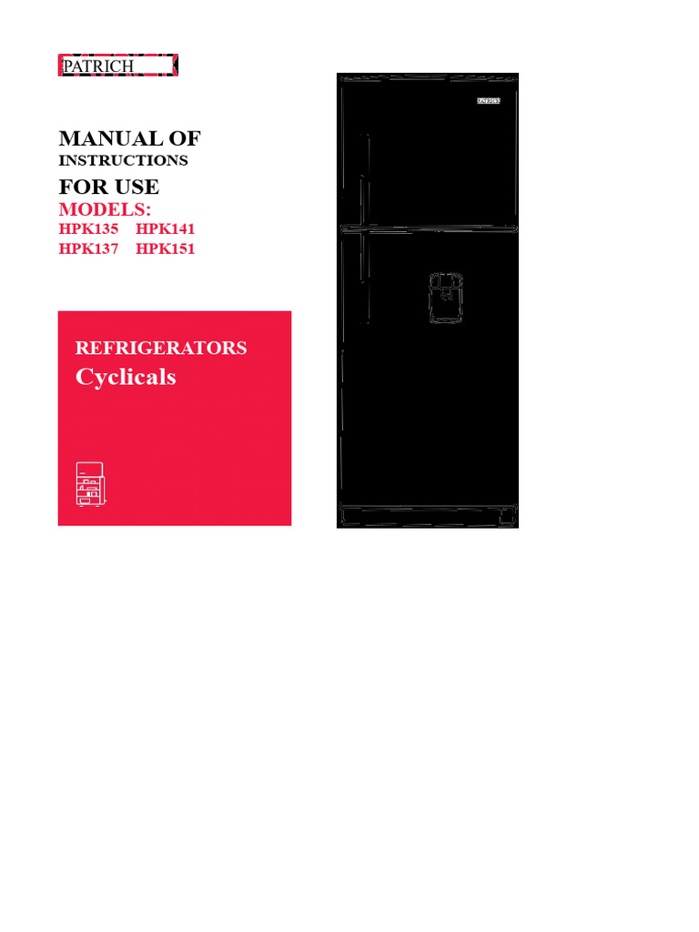 Patrick refrigerator manual | PDF | Refrigerator | Sodium Bicarbonate