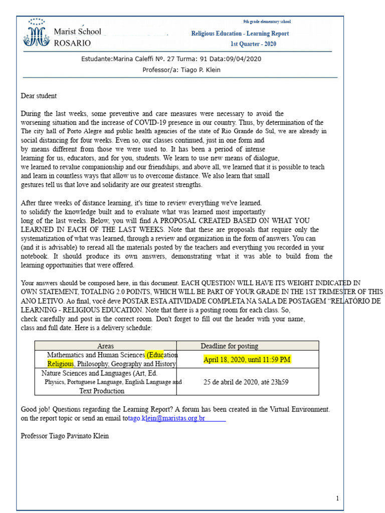 LEARNING REPORT - RELIGIOUS EDUCATION - Week 4 9th Grade | PDF | Indian ...
