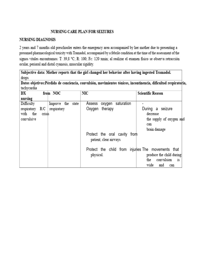 Nursing Care Plan for Seizures | PDF | Medical Specialties | Clinical ...