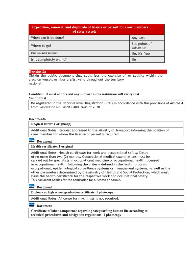 River Vessel Crew License Guide | PDF | Sea Captain | Occupational ...