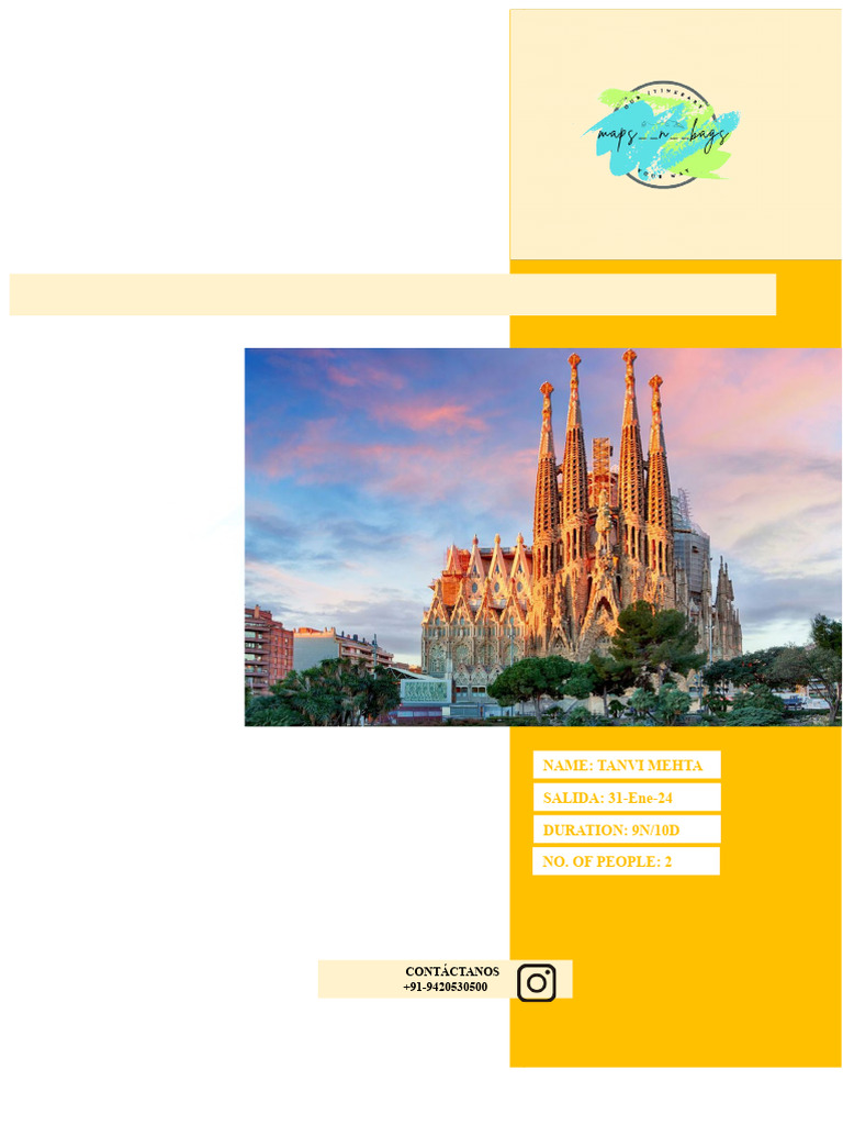 Itinerario de España - Tanvi Mehta | PDF | Bancos | Visa de viaje