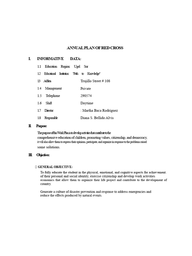 Red Cross Annual Education Plan 2023 | PDF | Emergency Management ...