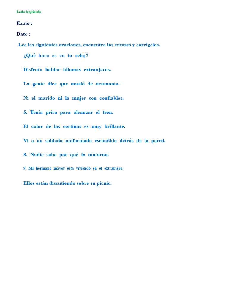 Identificando Los Errores | PDF