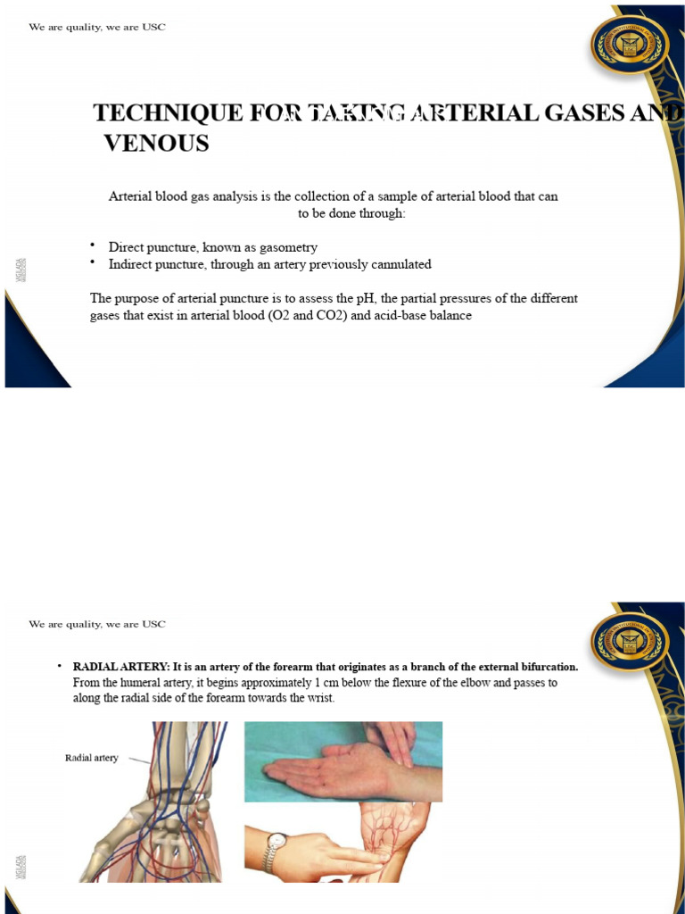 Technique for Taking Arterial and Venous Gases | PDF | Limbs (Anatomy ...