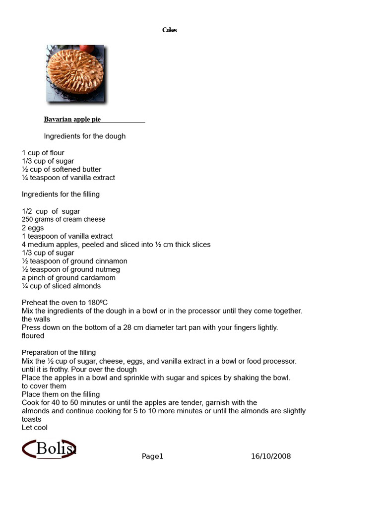 Bavarian Apple Pie | PDF