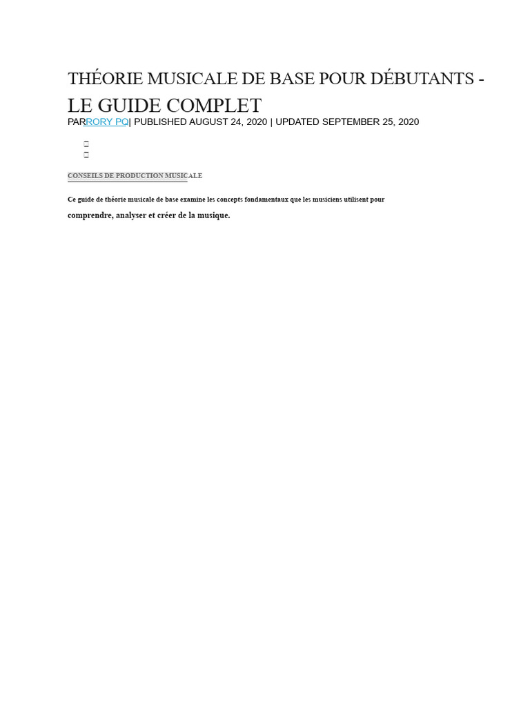 Guide de théorie musicale pour débutants | PDF | Accord (Musique ...