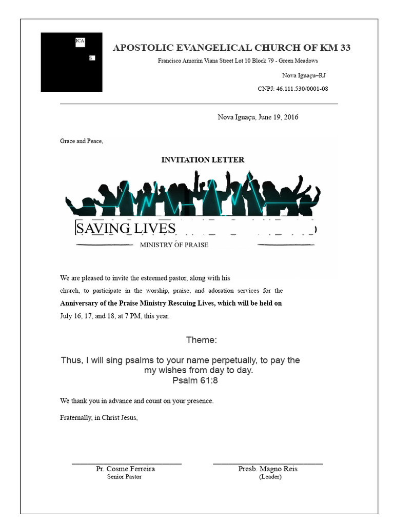 Invitation Letter To The Praise Ministry | PDF