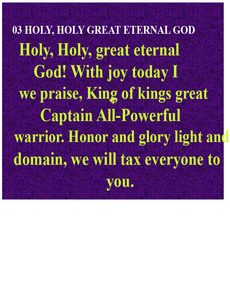 03 Holy, Holy, Great Eternal God | PDF