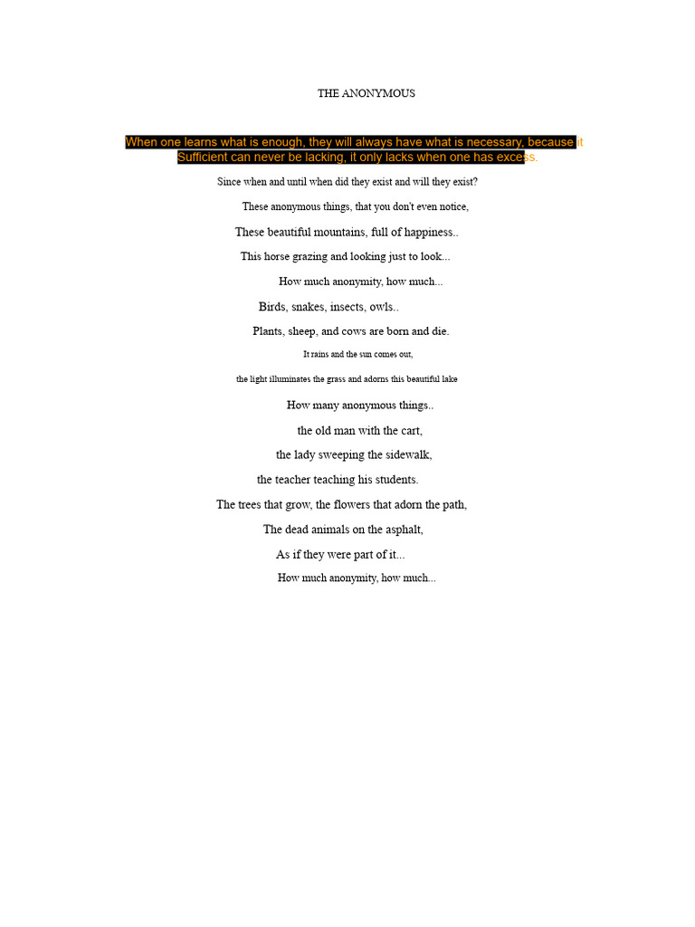 The Anonymous | PDF