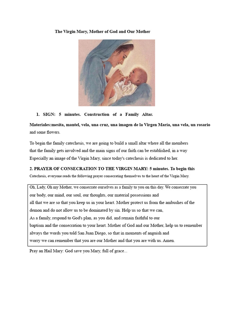 Family Catechesis on Virgin Mary | PDF | Mary, Mother Of Jesus | Jesus