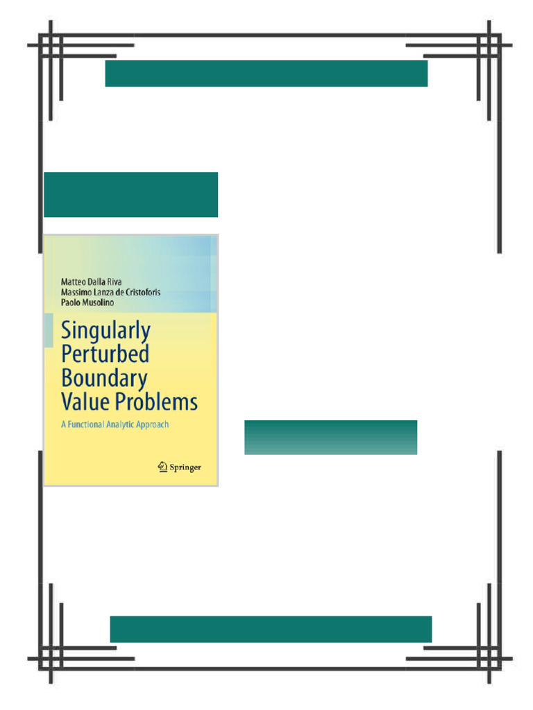 Singularly Perturbed Boundary Value Problems A Functional Analytic ...