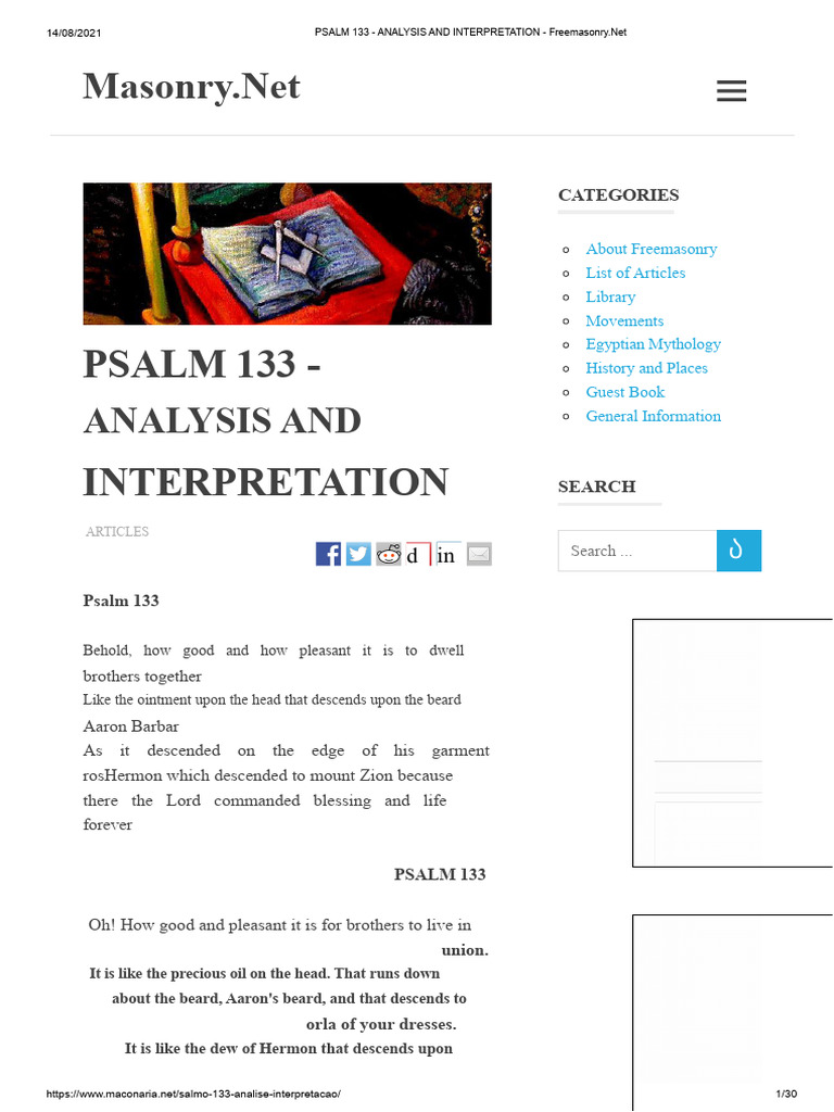 Psalm 133: Analysis and Interpretation | PDF | Ark Of The Covenant ...