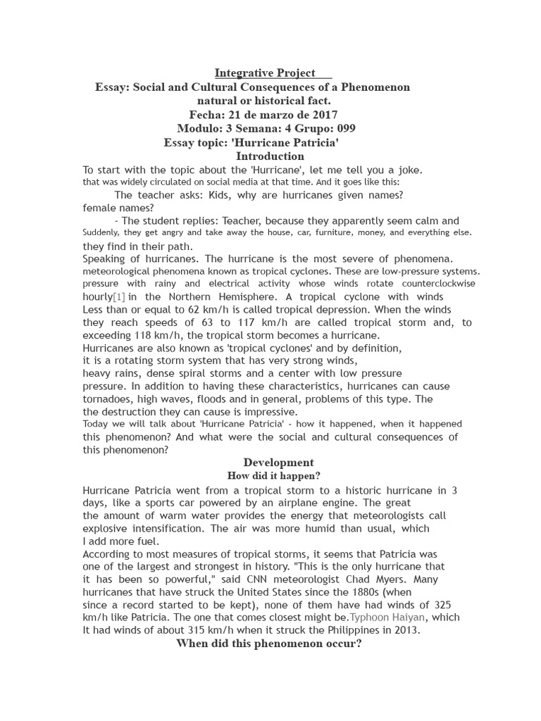 Essay On Natural Phenomena | PDF | Tropical Cyclones | Storms