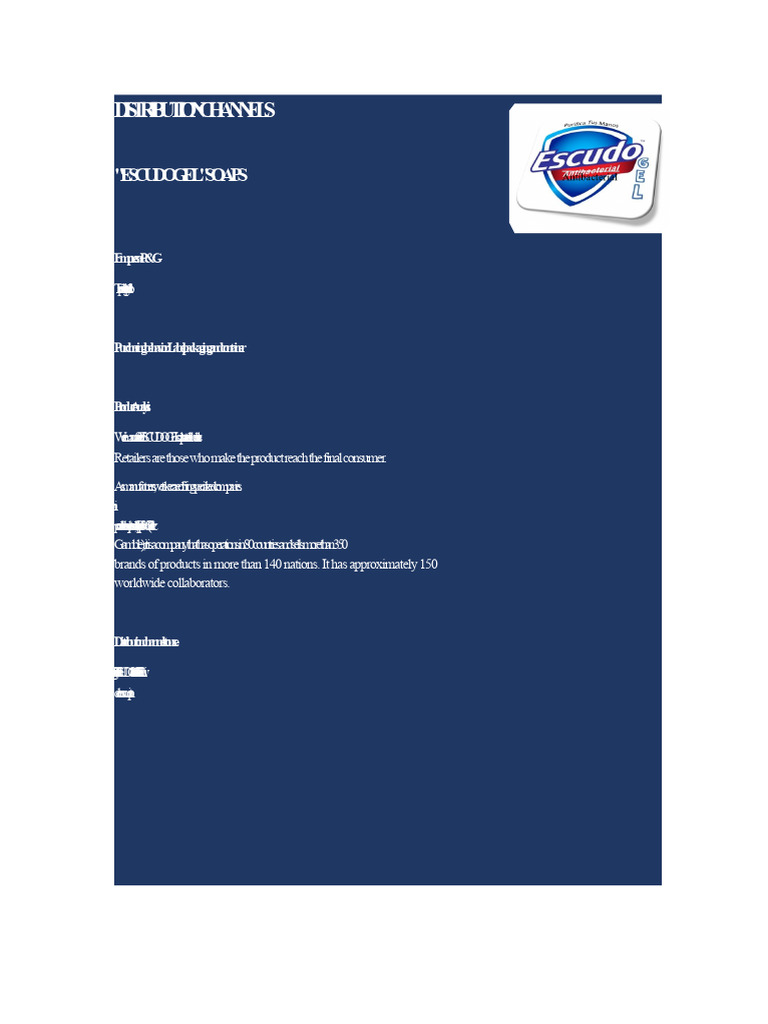 ESCUDOGEL Soap Distribution Strategy | PDF | Business Economics | Marketing