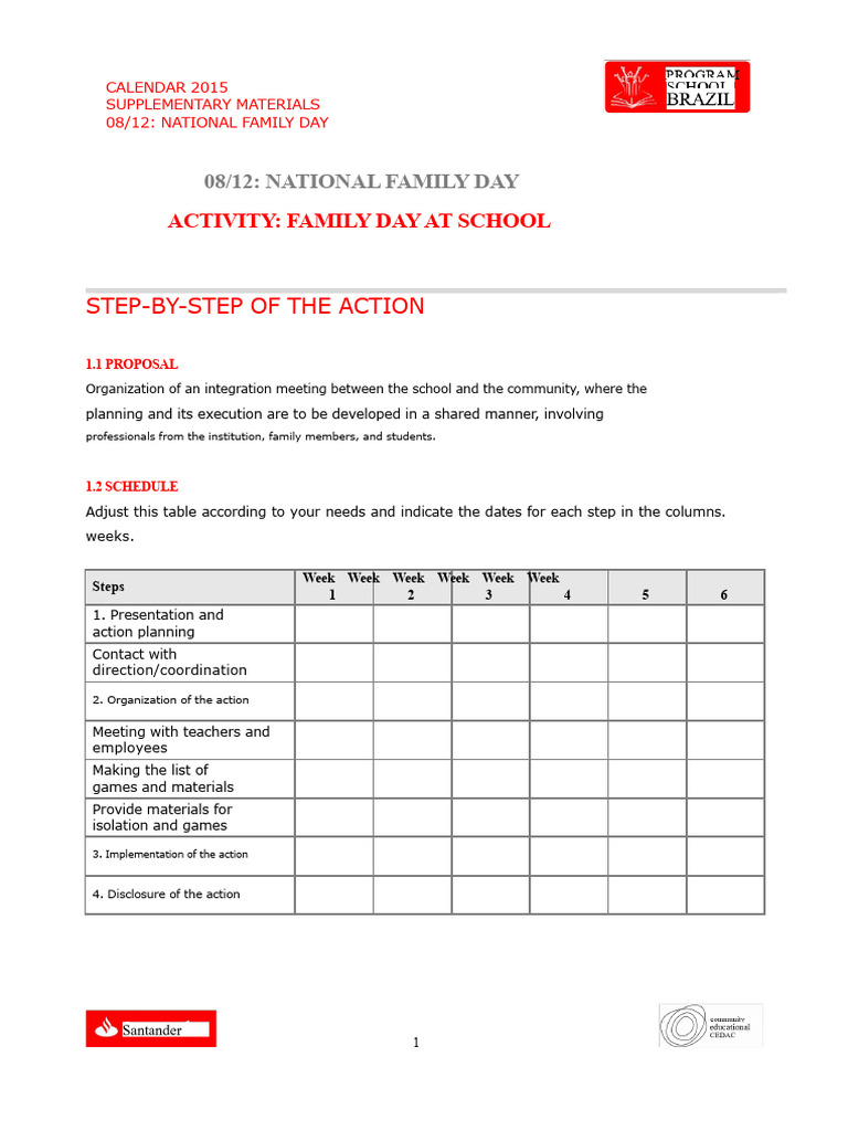 Family Day Activity at School | PDF | Family | Poverty