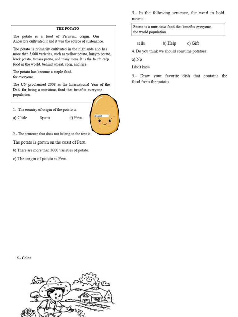 Reading of The Potato | PDF