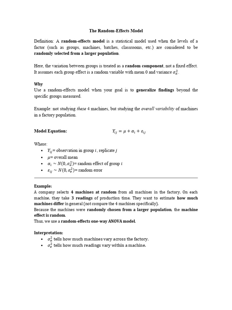Understanding Random-Effects Models and RCBD | PDF | Analysis Of ...