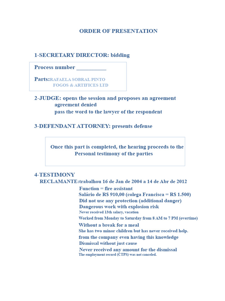 Script For Simulated Hearing | PDF | Witness | Common Law