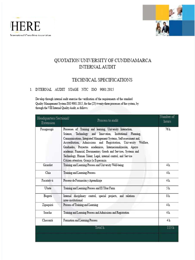 PDF Quotation Internal Audit 2018 Udec - Compress | PDF | Audit | Business