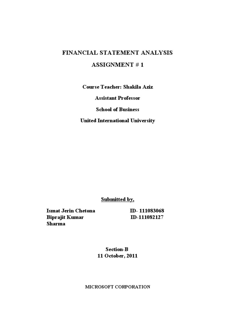 Microsoft Financial Statement Overview | PDF | Employee Stock Option ...