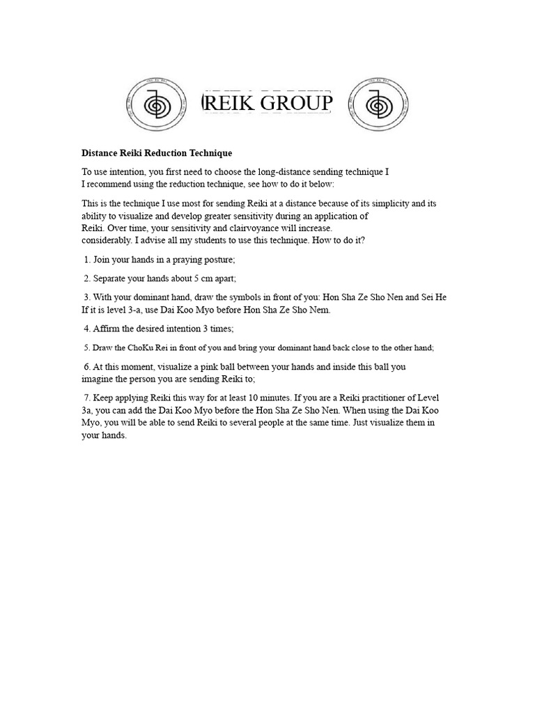Distance Reiki - Reduction Techniques | PDF