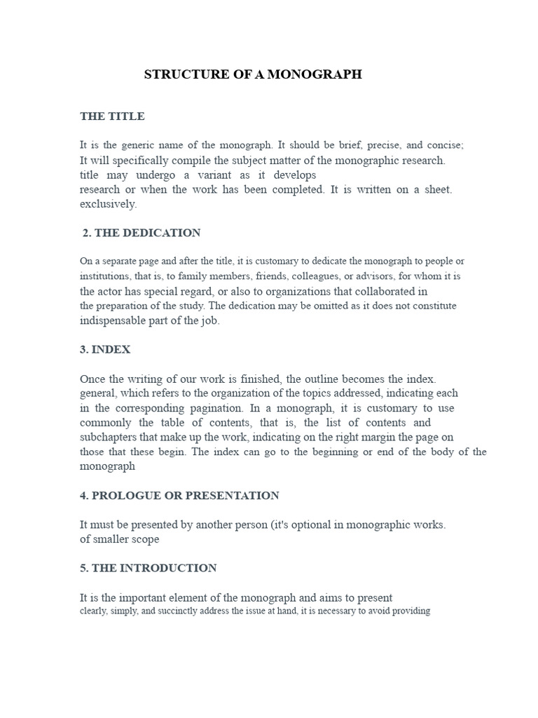 Structure of A Monograph PDF | PDF