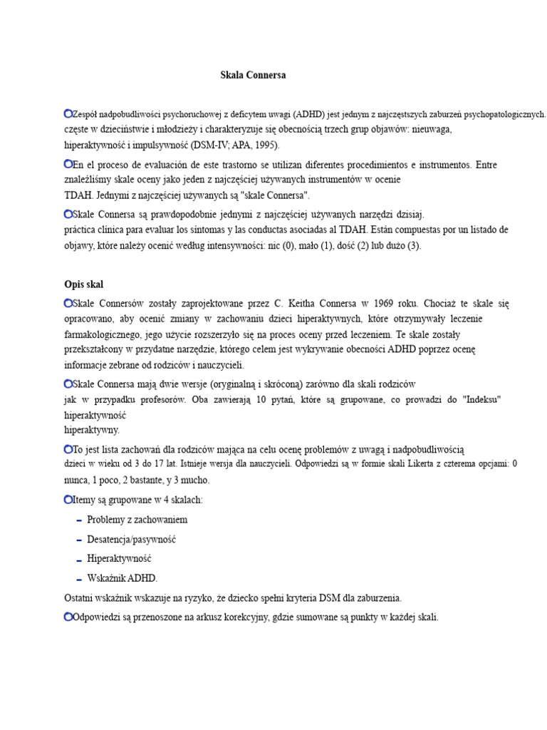 Skala Connersa | PDF