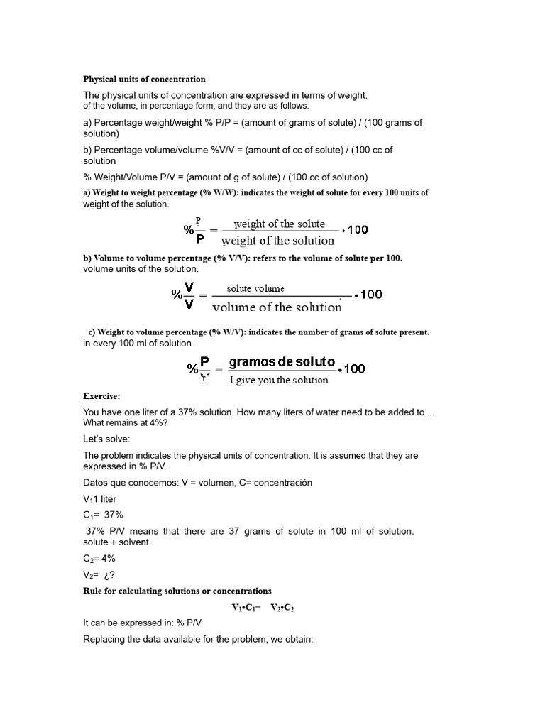 Understanding Concentration Units in Chemistry | PDF | Concentration ...