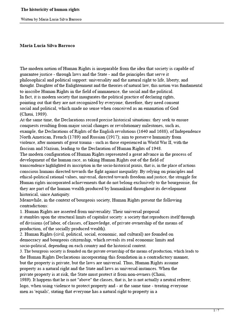 History and Evolution of Human Rights | PDF | Human Rights | Bourgeoisie