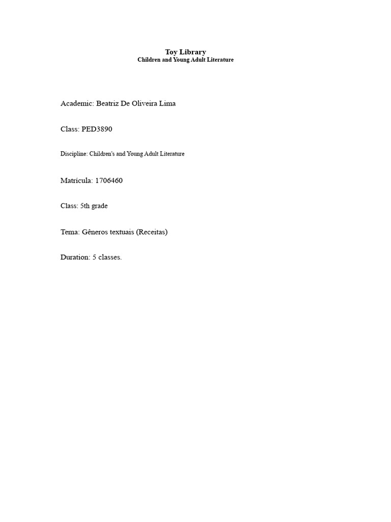 Children's Library Young Adult Literature | PDF
