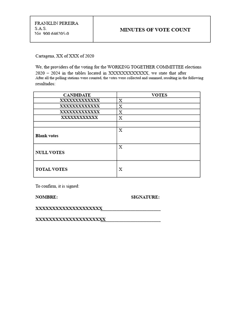 Voting Count Format | PDF