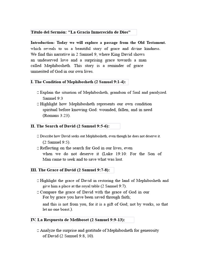 The Undeserved Grace of God | PDF | Grace In Christianity | Books Of Samuel