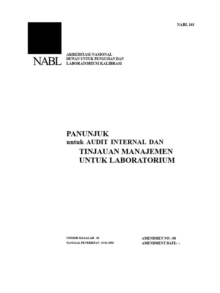 Panduan Audit Internal Laboratorium NABL | PDF