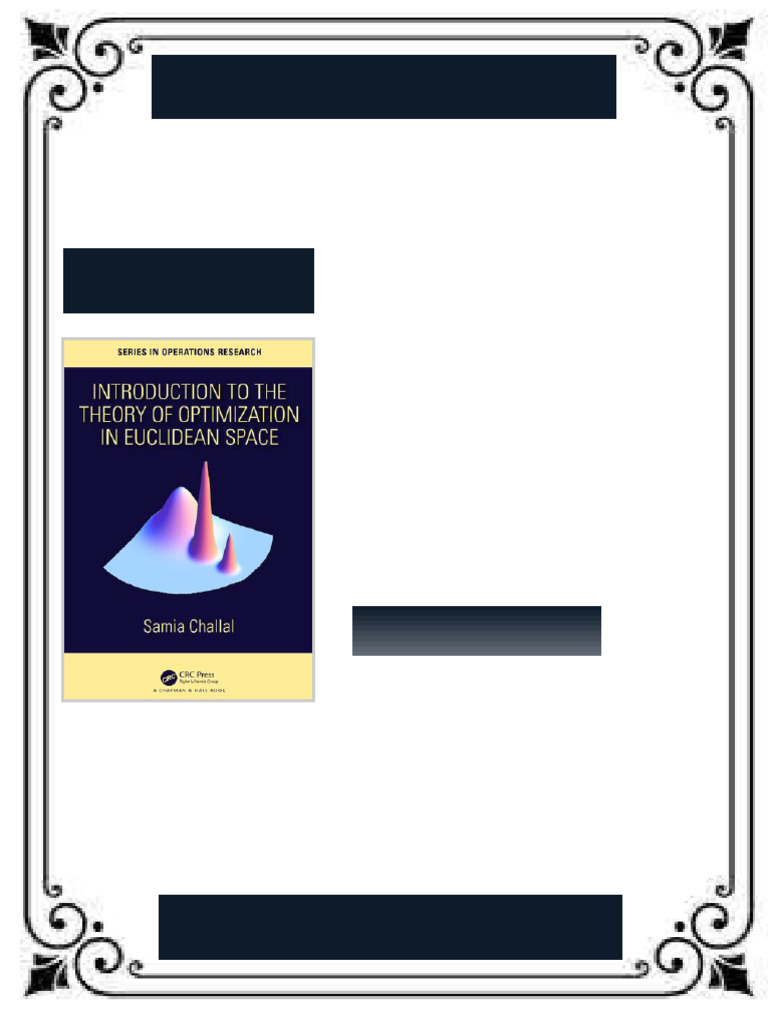 Introduction to the Theory of Optimization in Euclidean Space 1st Edition Samia Challal ebook ...