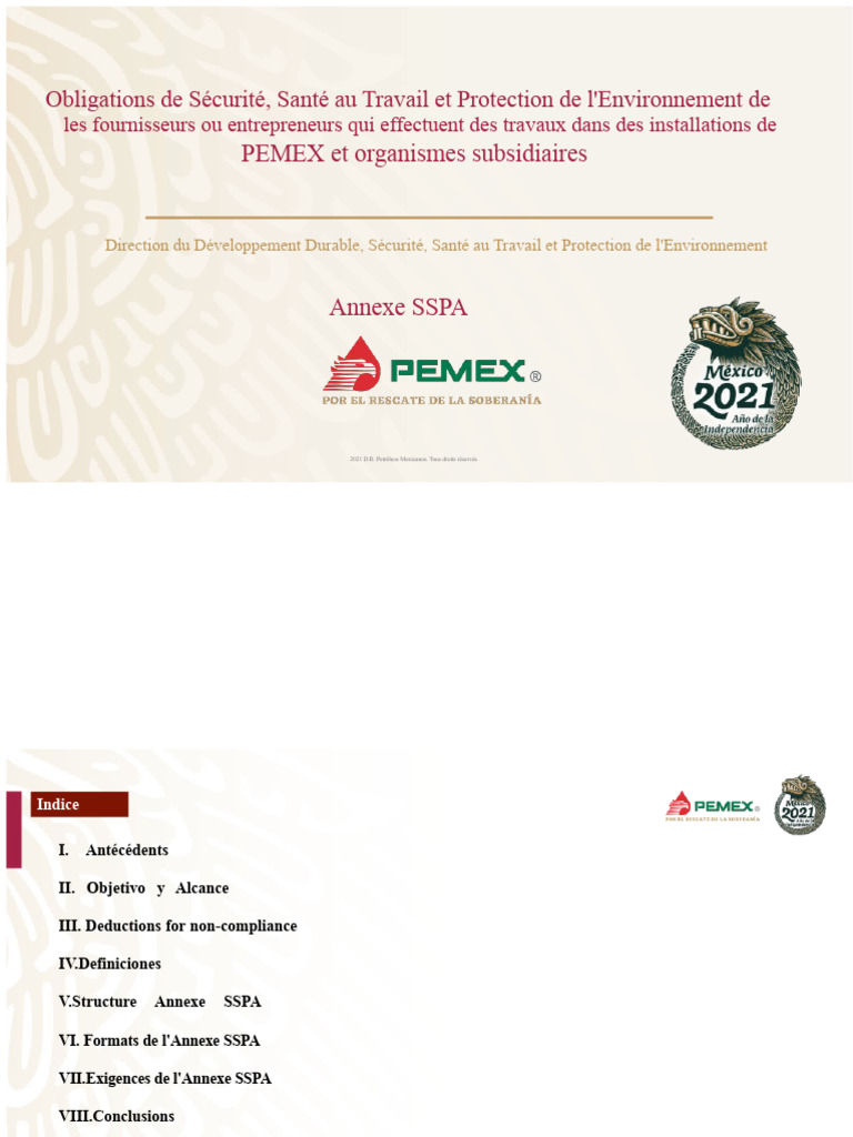 Exigences SSPA pour Fournisseurs PEMEX | PDF | Sécurité | Environnement ...