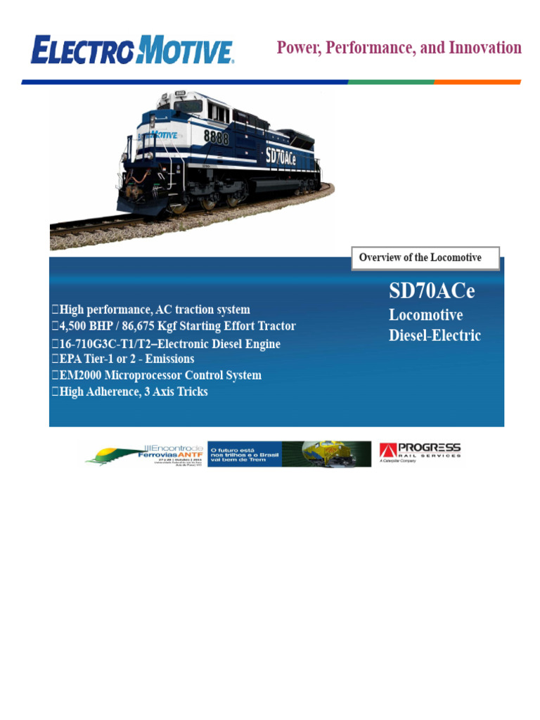 SD70ACe Locomotive: Specs & Innovations | PDF | Diesel Engine | Engines
