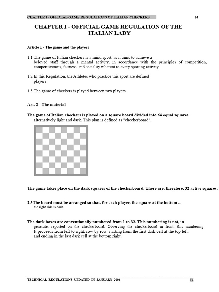 Italian Checkers Manual | PDF | Abstract Strategy Games | Traditional ...