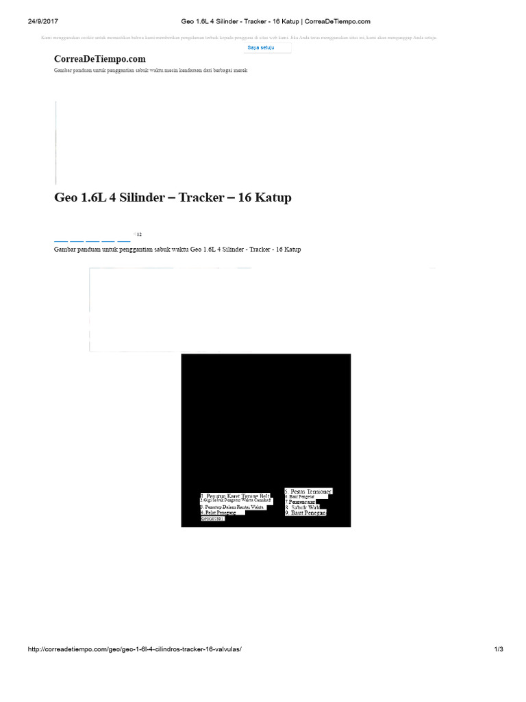 Geo 1.6L 4 Silinder - Tracker - 16 Katup - Sabuk Waktu PDF | PDF