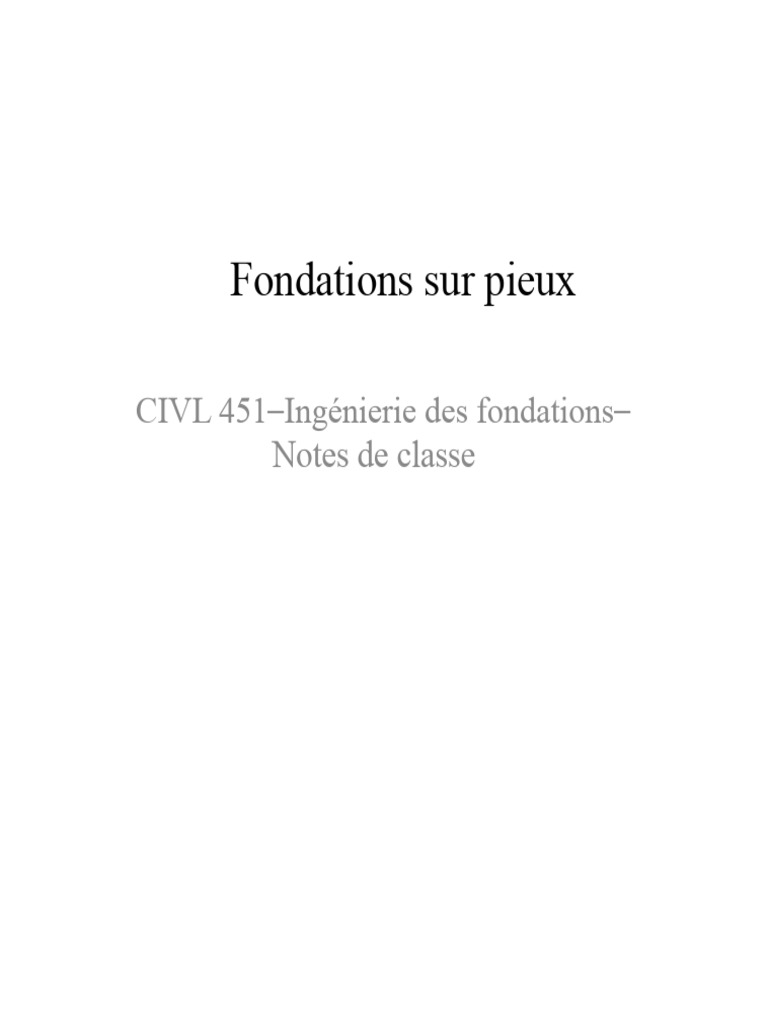 Conception des fondations sur pieux | PDF | Fondation (construction ...