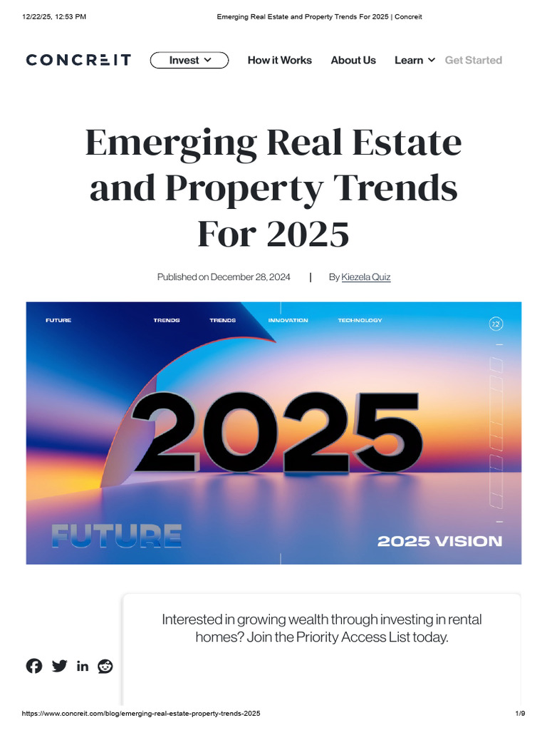Real Estate Trends for 2025 Insights | PDF | Affordable Housing | Investing